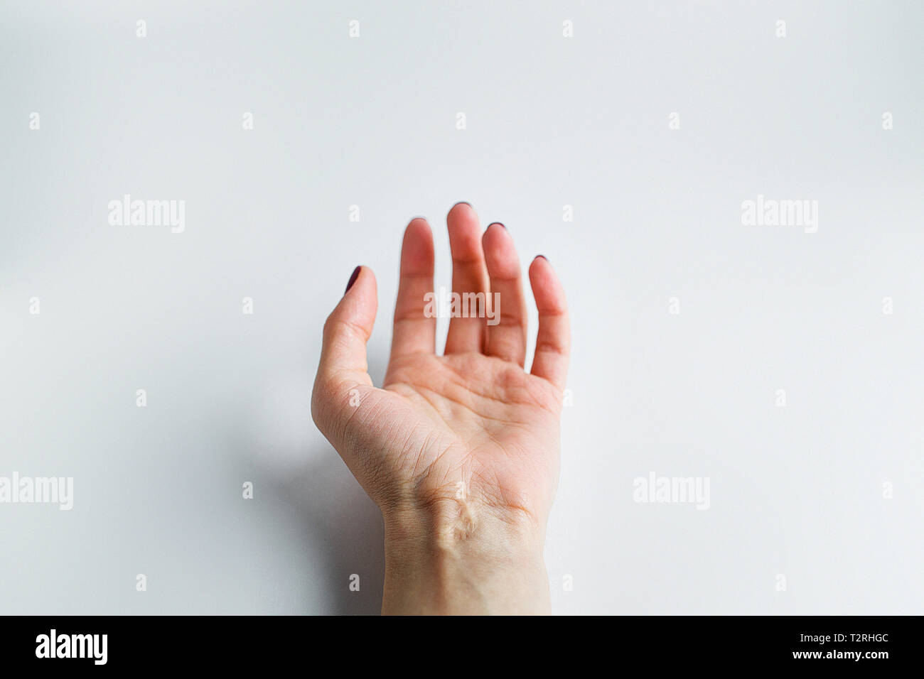 female hand with a scar on a white background. old scar on wrist ...