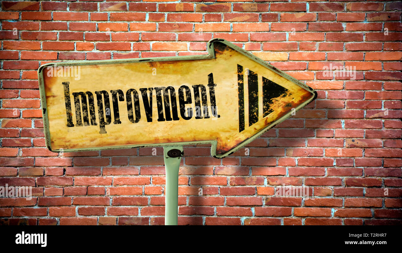 Street Sign to Improvement Stock Photo - Alamy