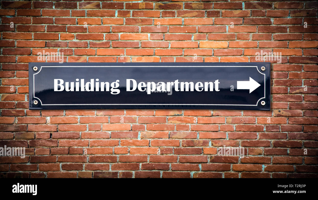 Street Sign Building Department Stock Photo - Alamy