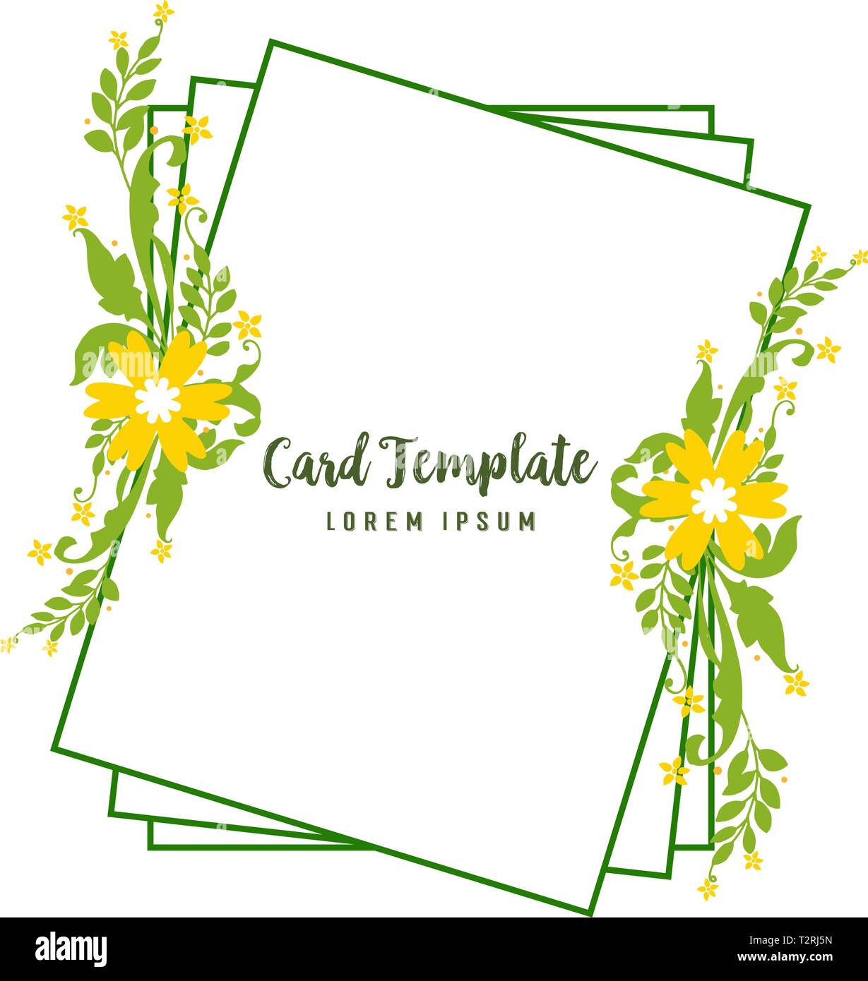 Vector illustration invitation card template with various shape yellow ...