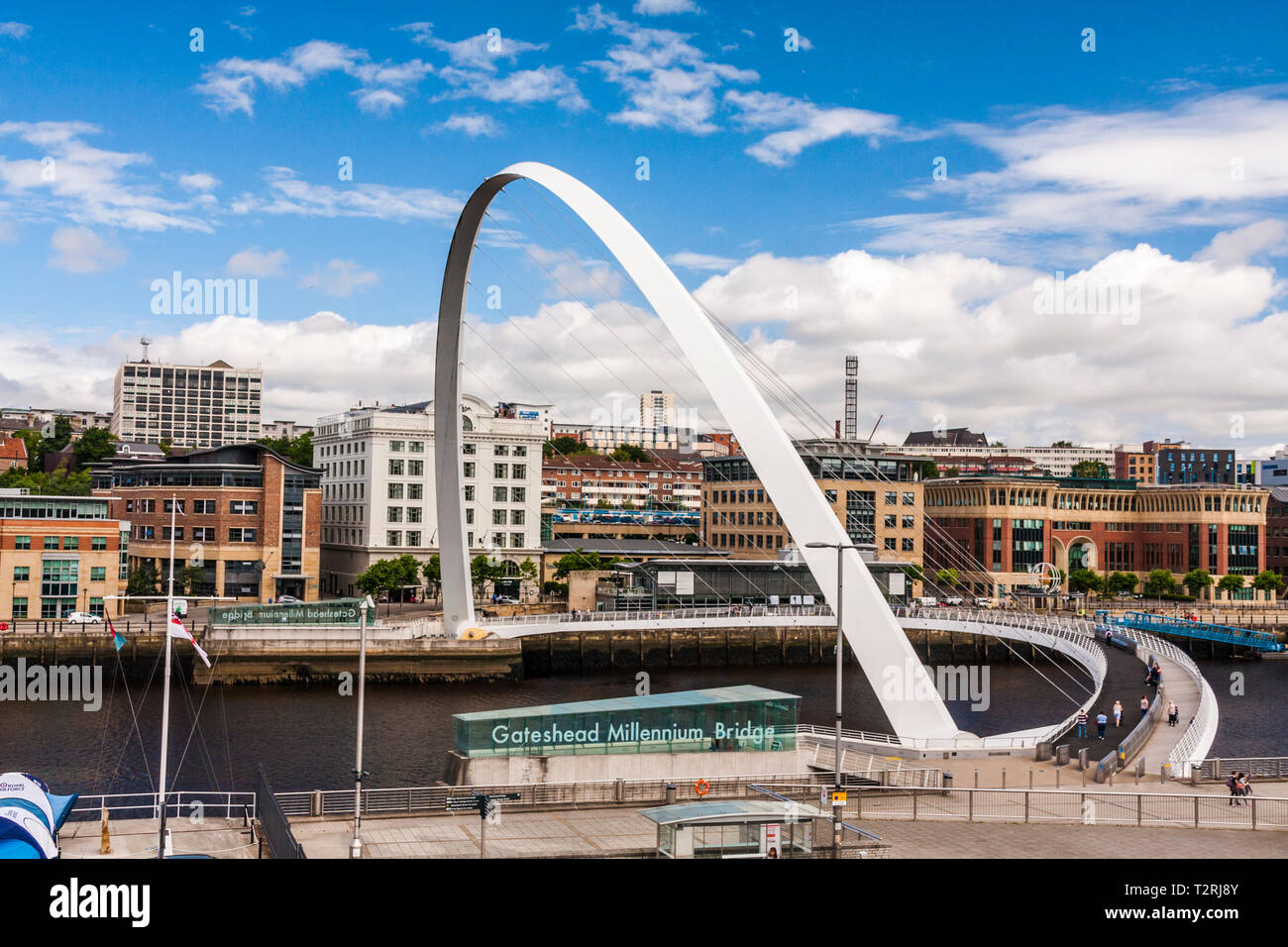 A view of the Millenium Bridge and Tyne Bridge at the Newcastle and ...