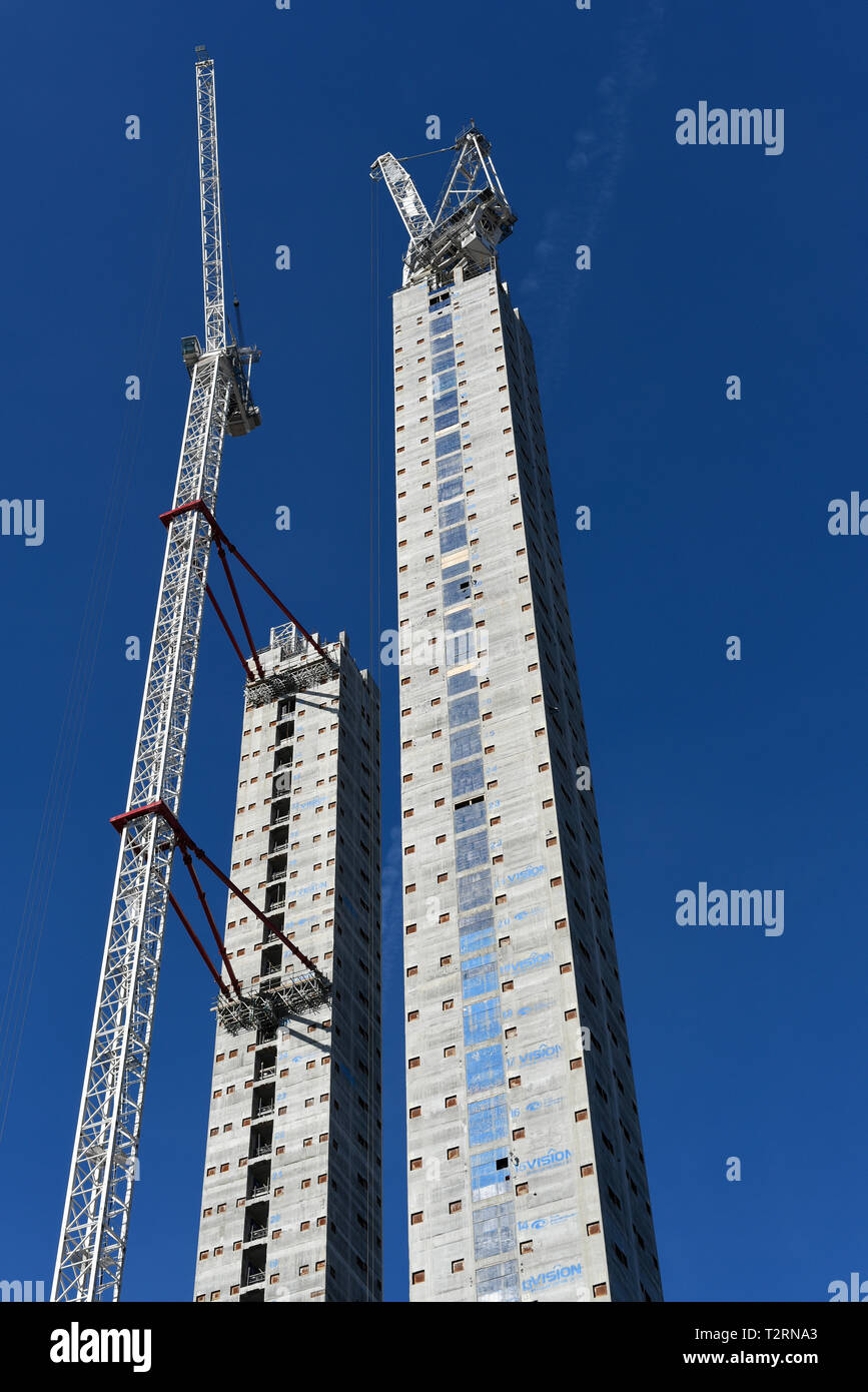 Twin Towers Croydon Under Construction Stock Photo Alamy
