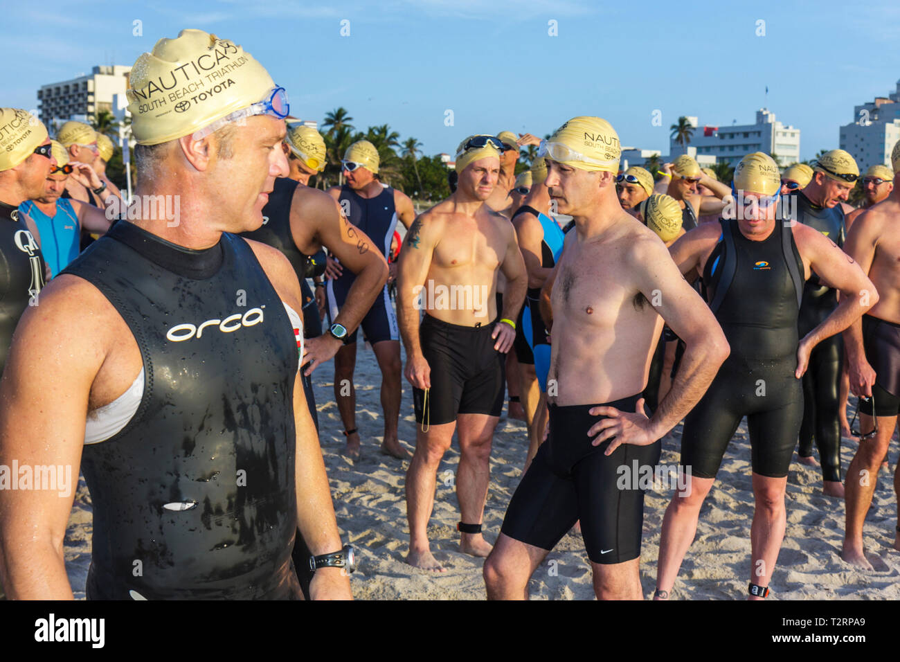 Miami Beach Florida,Nautica South Beach Triathlon,Atlantic Ocean water ...