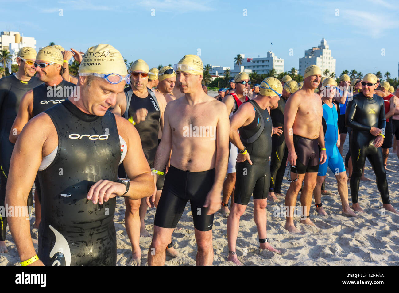 Miami Beach Florida,Nautica South Beach Triathlon,Atlantic Ocean water ...