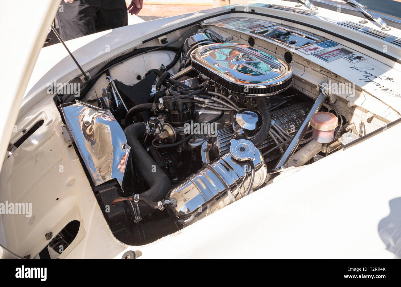 Naples, Florida, USA – March 23,2019: White 1966 Sunbeam Tiger sports ...