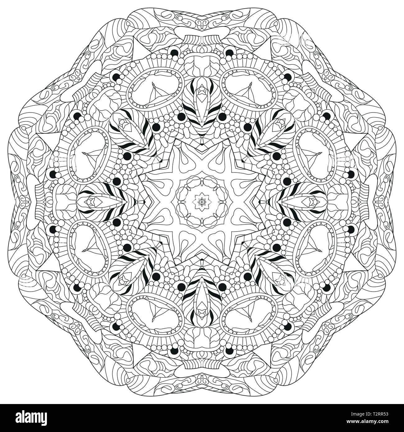 Vector Adult Coloring Book Textures. Hand-painted art design. Adult ...