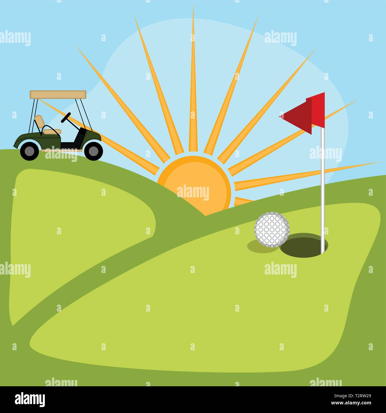 Isolated golf course background. Vector illustration design Stock ...