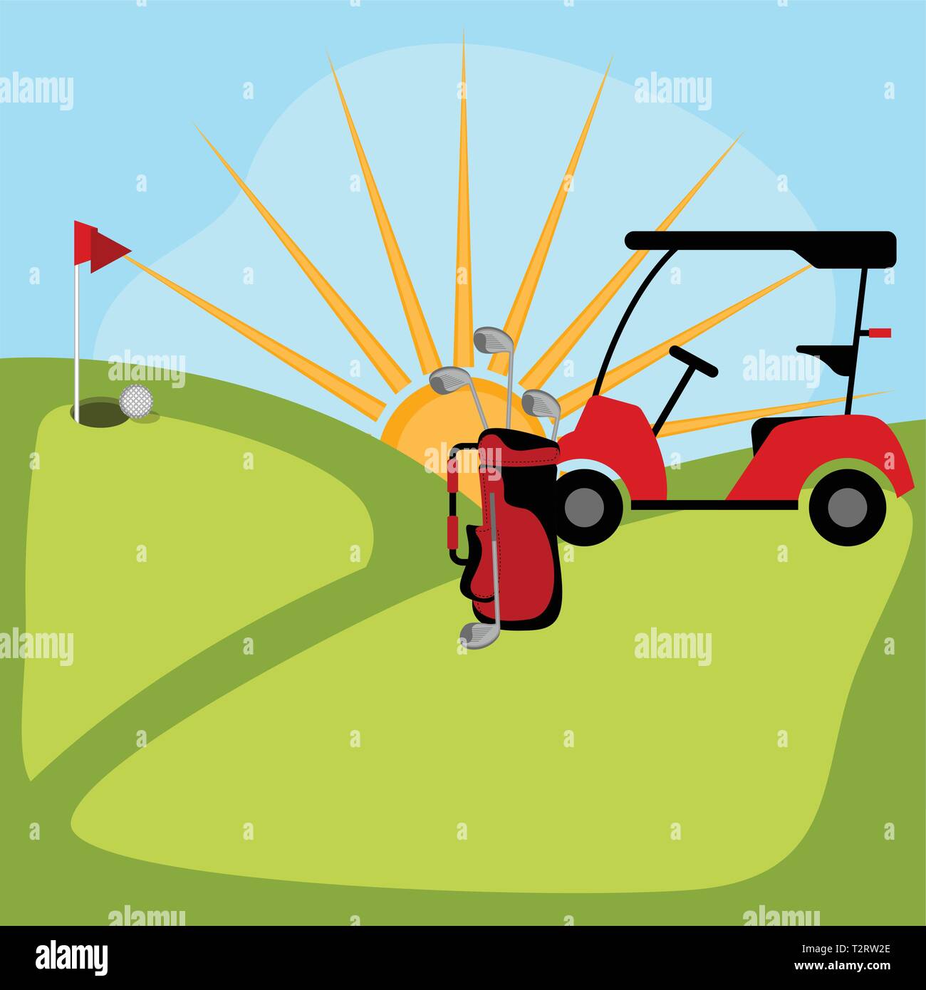 Isolated golf course background. Vector illustration design Stock ...