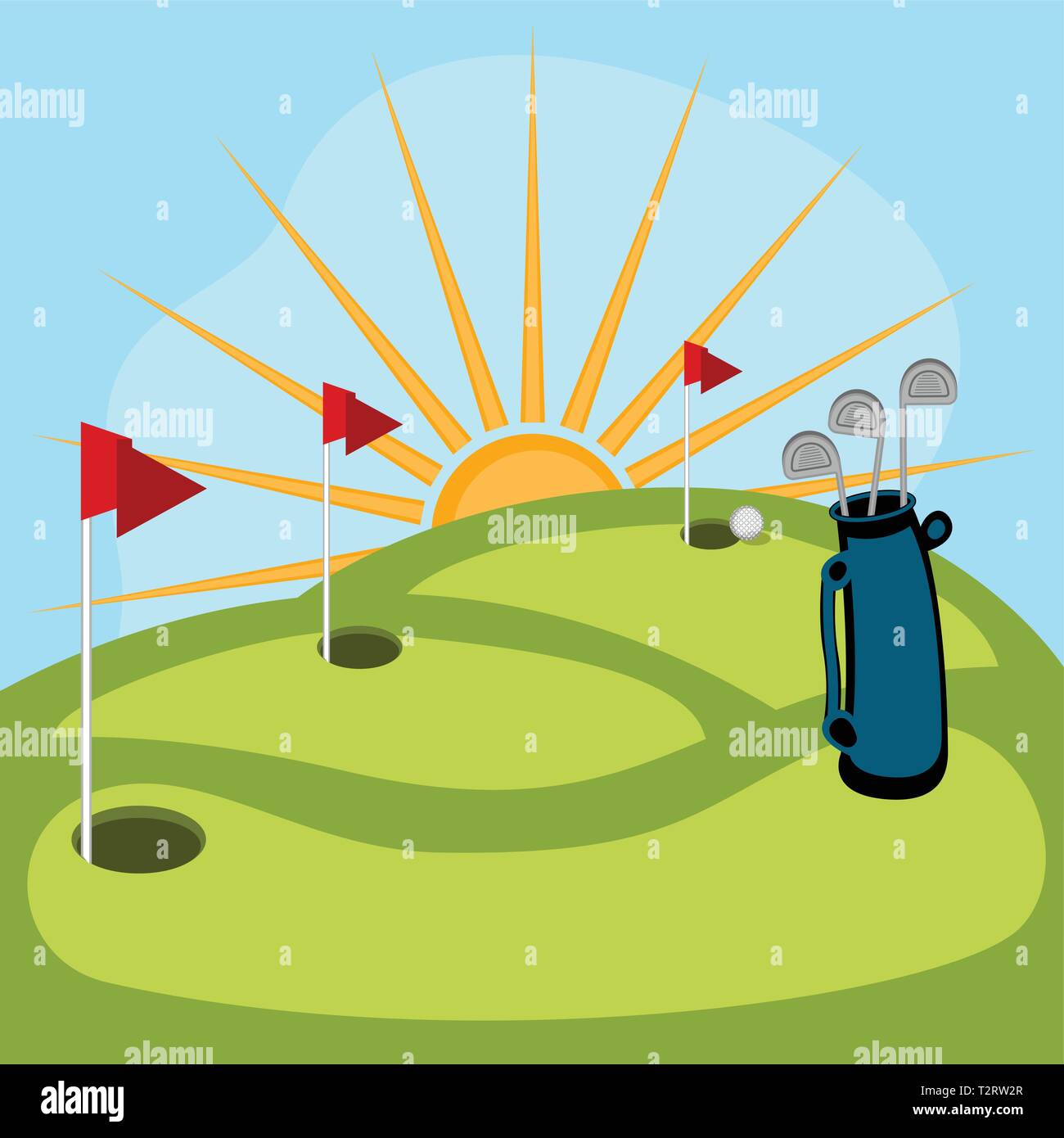 Beautiful golf course Stock Vector Images - Alamy