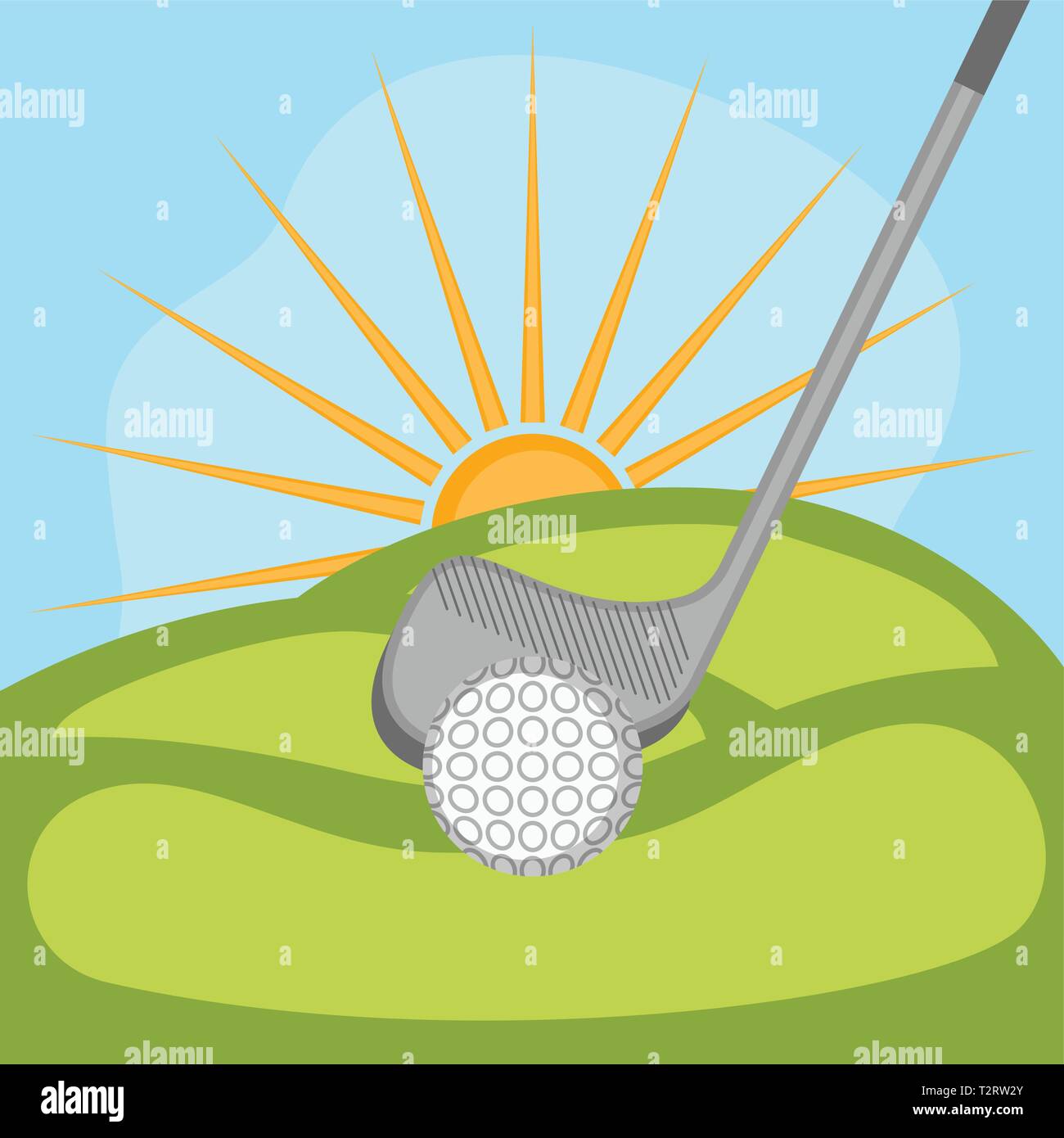 Isolated golf course background. Vector illustration design Stock ...