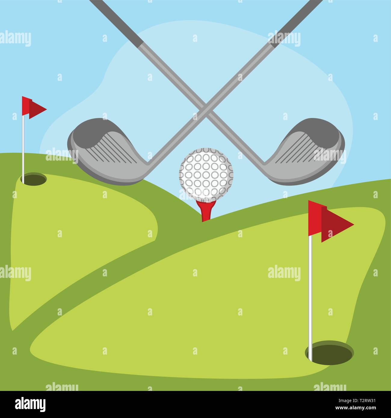 Isolated golf course background. Vector illustration design Stock ...