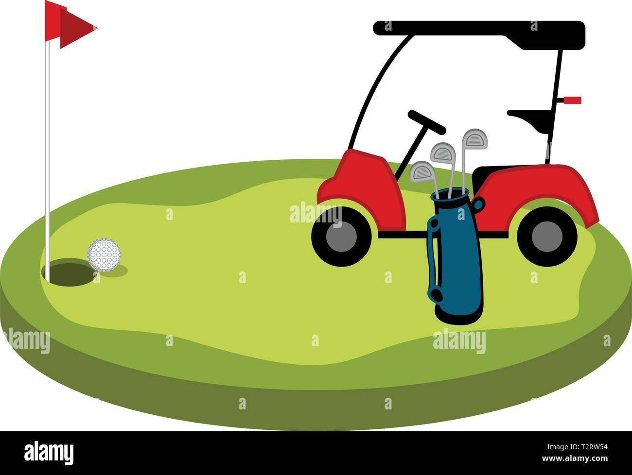 Isolated golf hole with a cart. Vector illustration design Stock Vector ...
