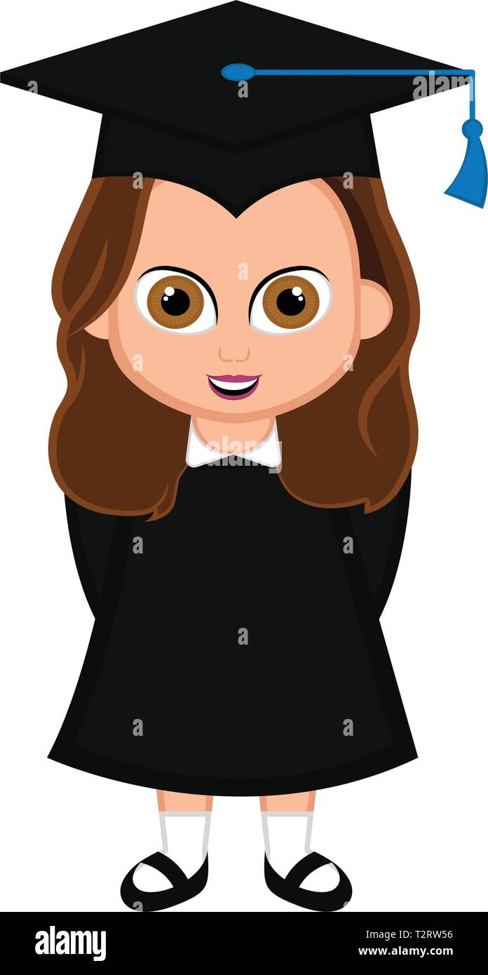 Cute graduated girl image. Vector illustration design Stock Vector ...