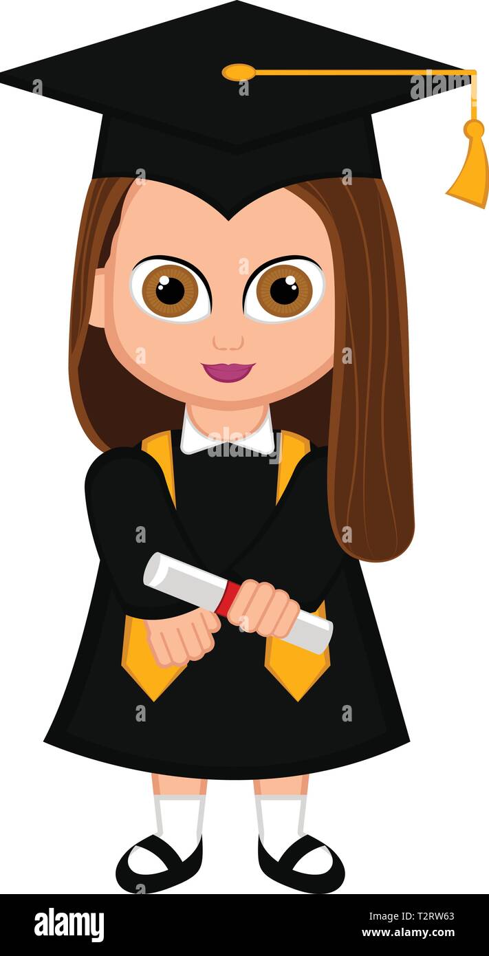 Cute graduated girl image. Vector illustration design Stock Vector ...