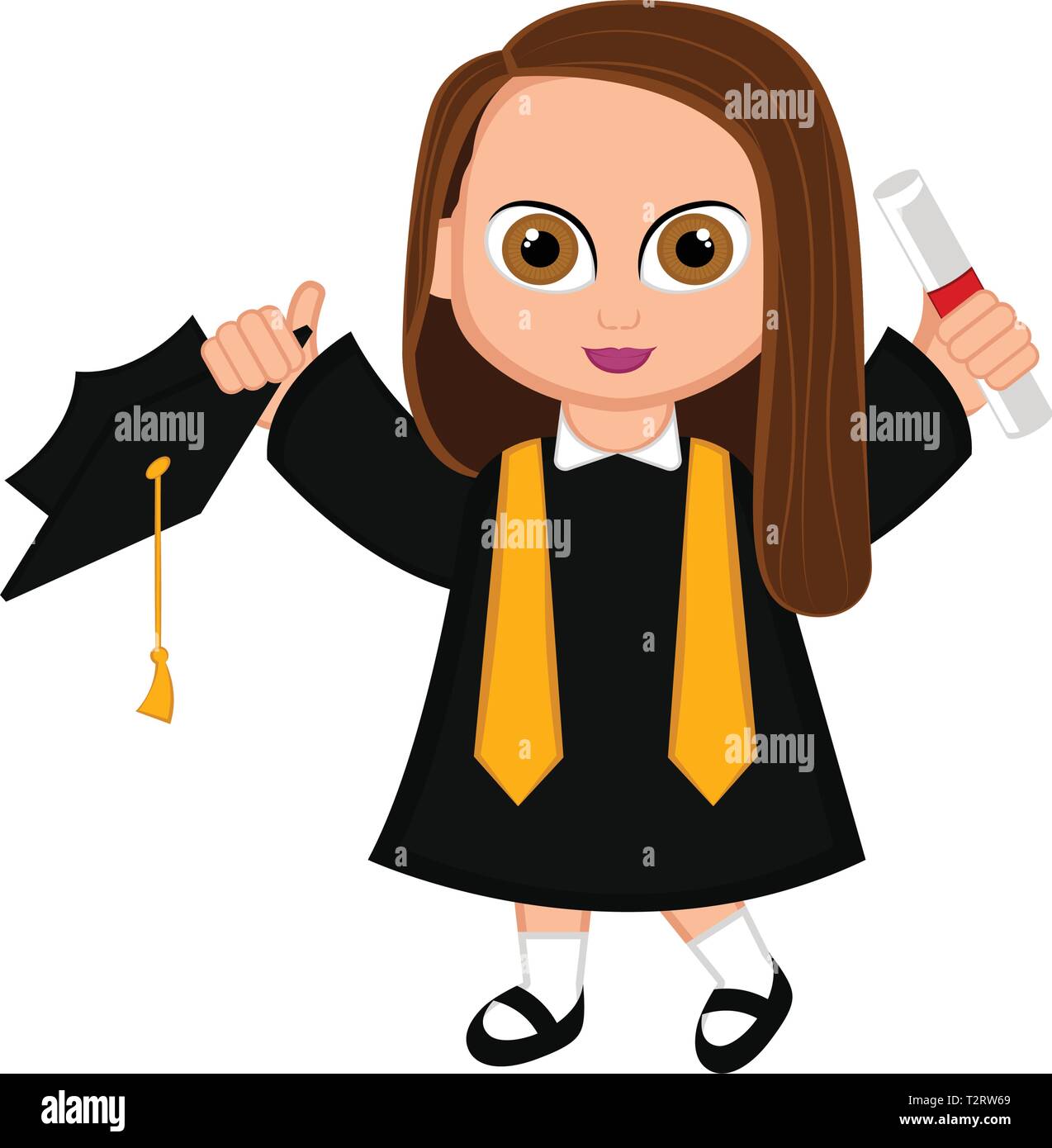 Cute graduated girl image. Vector illustration design Stock Vector ...