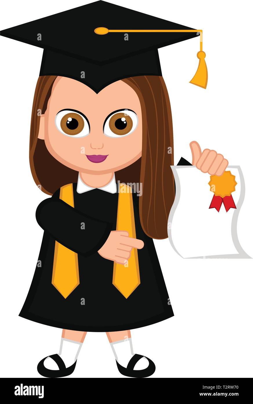 Cute graduated girl image. Vector illustration design Stock Vector ...