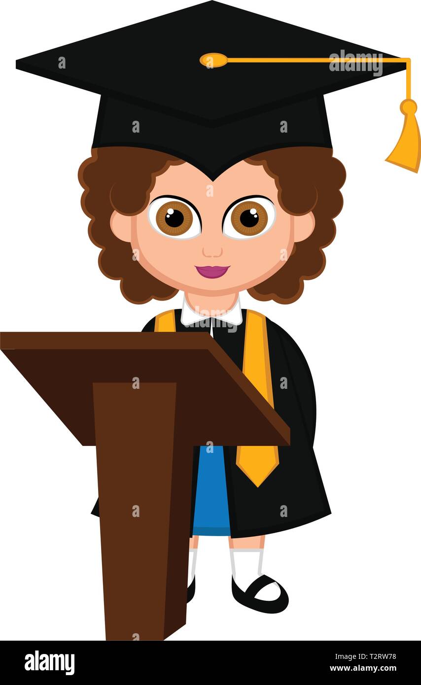 Cute graduated girl image. Vector illustration design Stock Vector ...