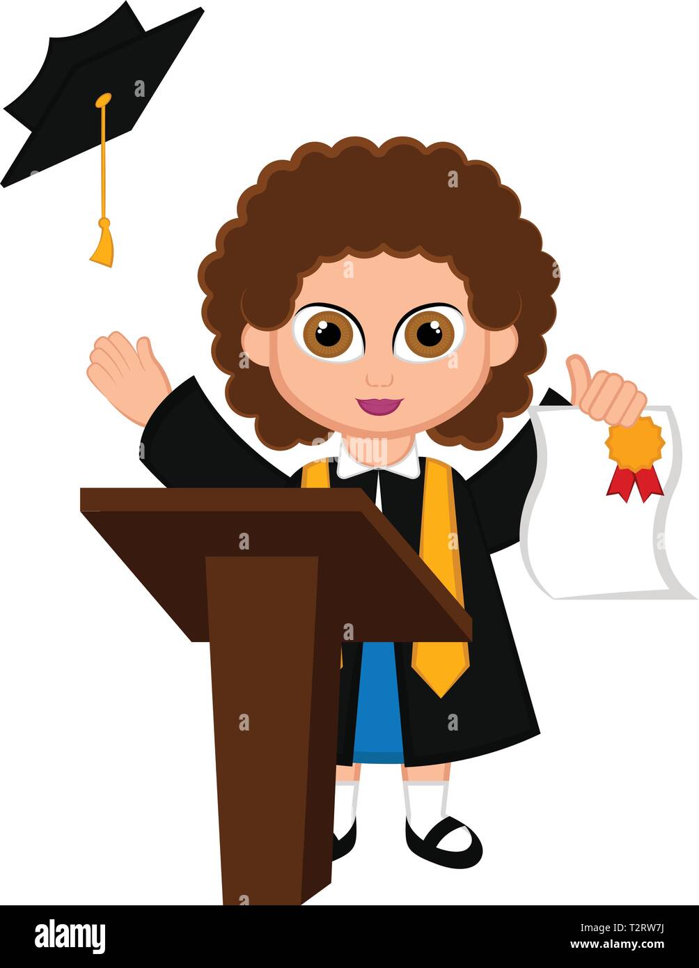 Cute graduated girl image. Vector illustration design Stock Vector ...