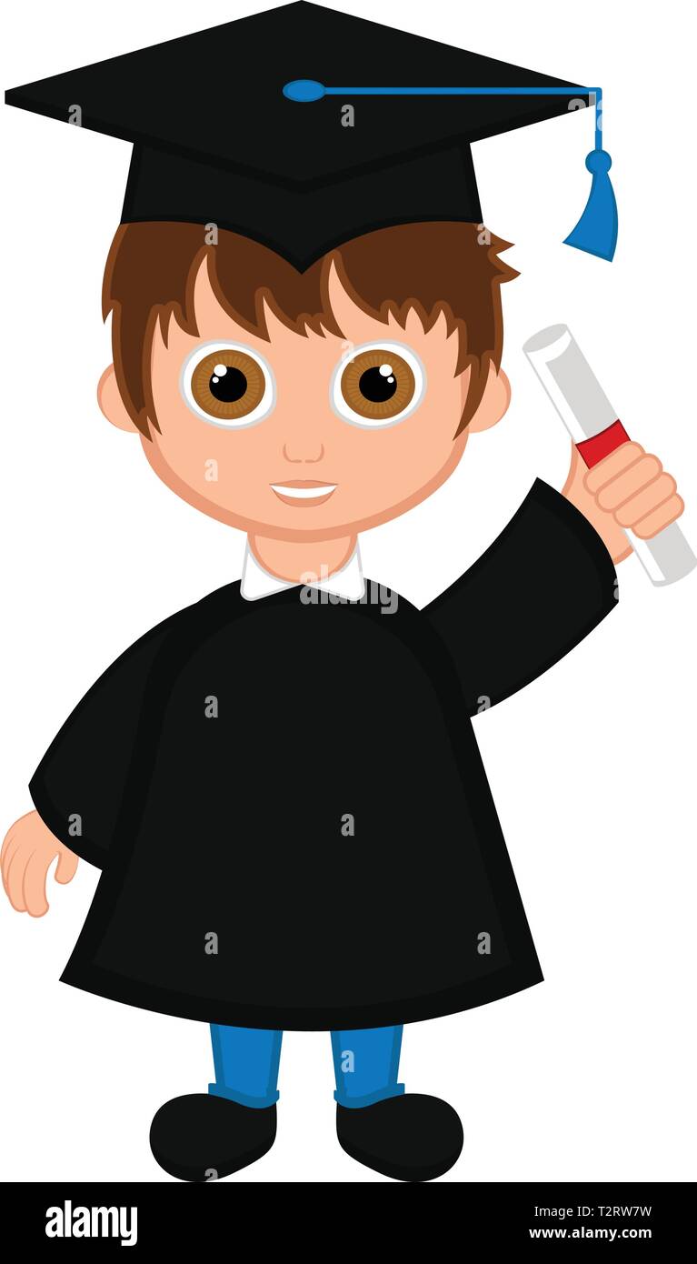 Cute graduated boy image. Vector illustration design Stock Vector Image ...