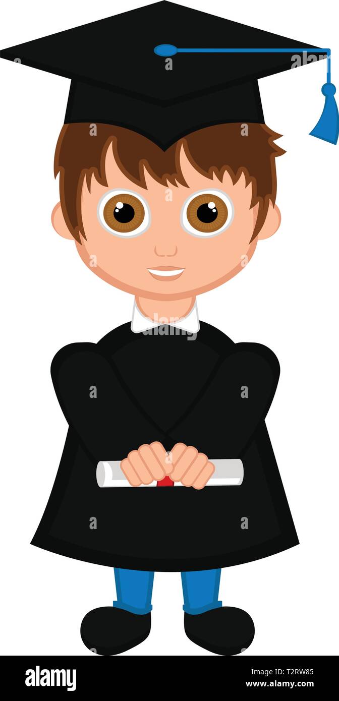 Cute graduated boy image. Vector illustration design Stock Vector Image ...