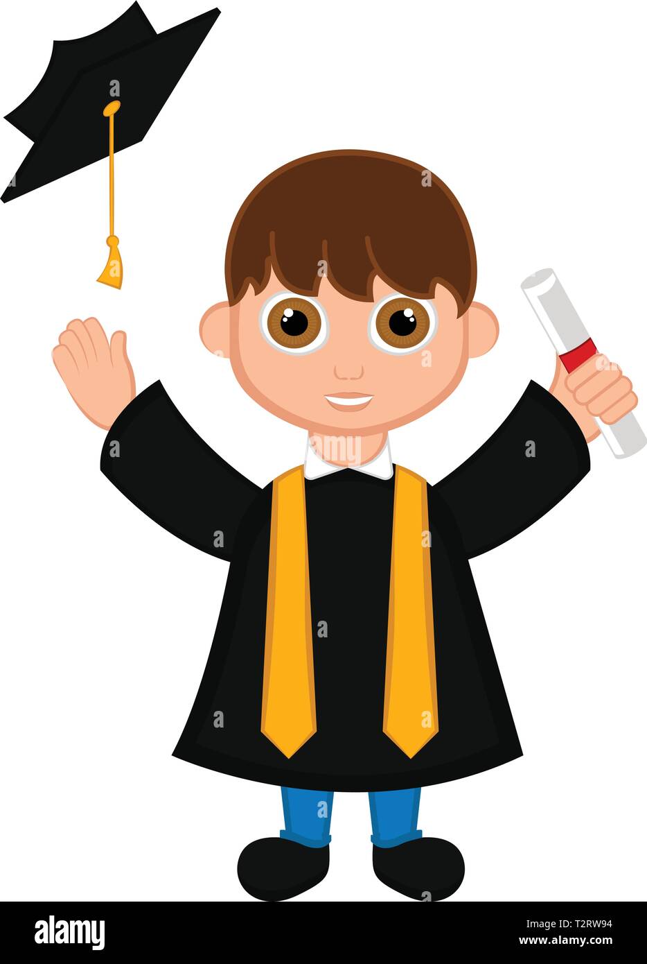 Cute graduated boy image. Vector illustration design Stock Vector Image ...