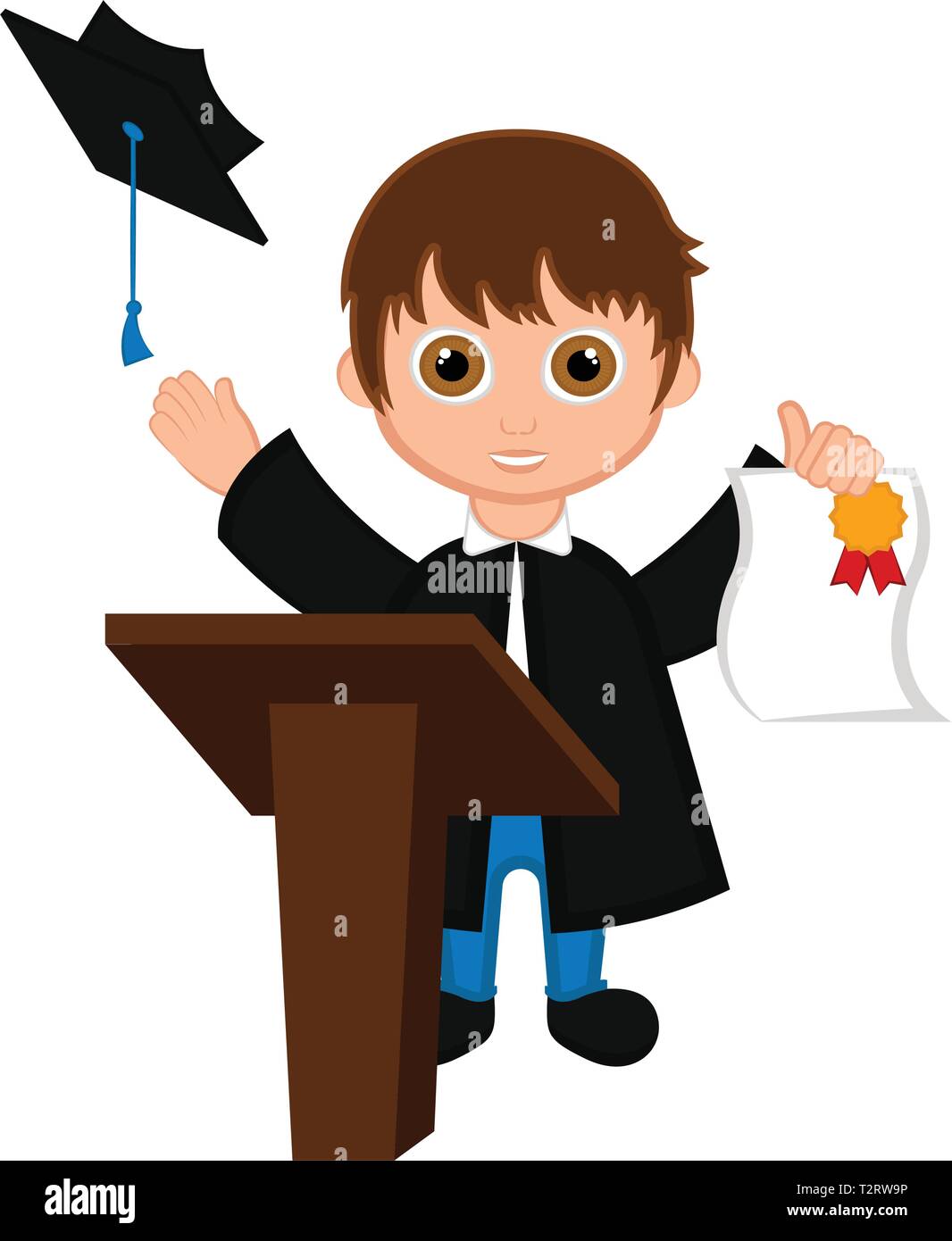 Cute graduated boy image. Vector illustration design Stock Vector Image ...