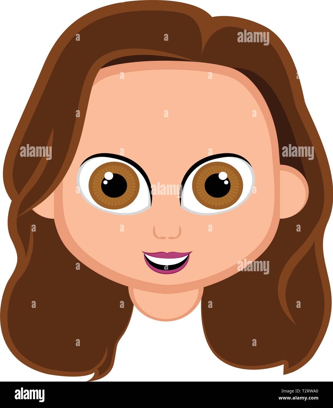 Cute happy girl avatar. Vector illustration design Stock Vector Image ...