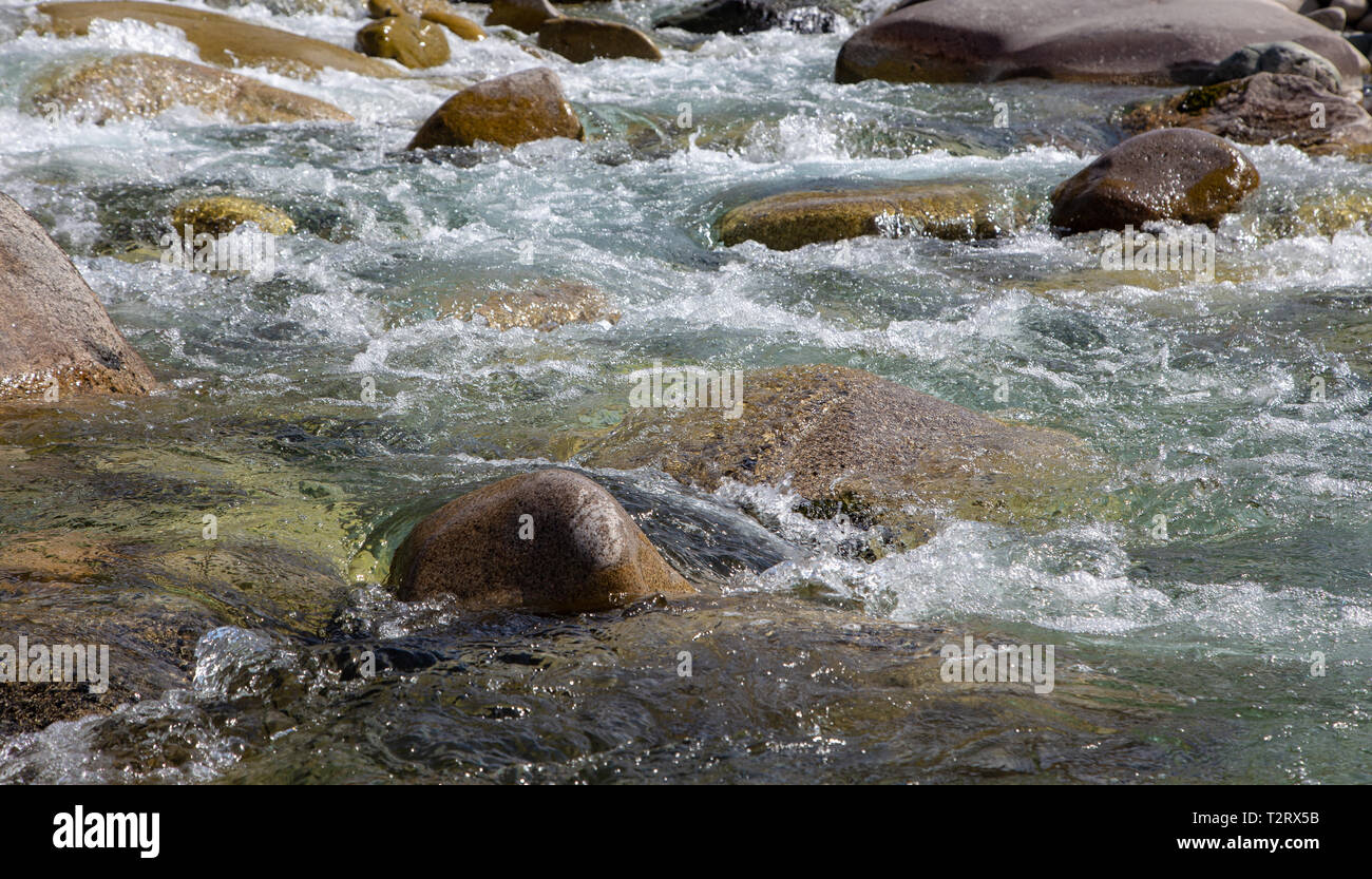 Water in the mountain raging river. Beautiful natural background of ...