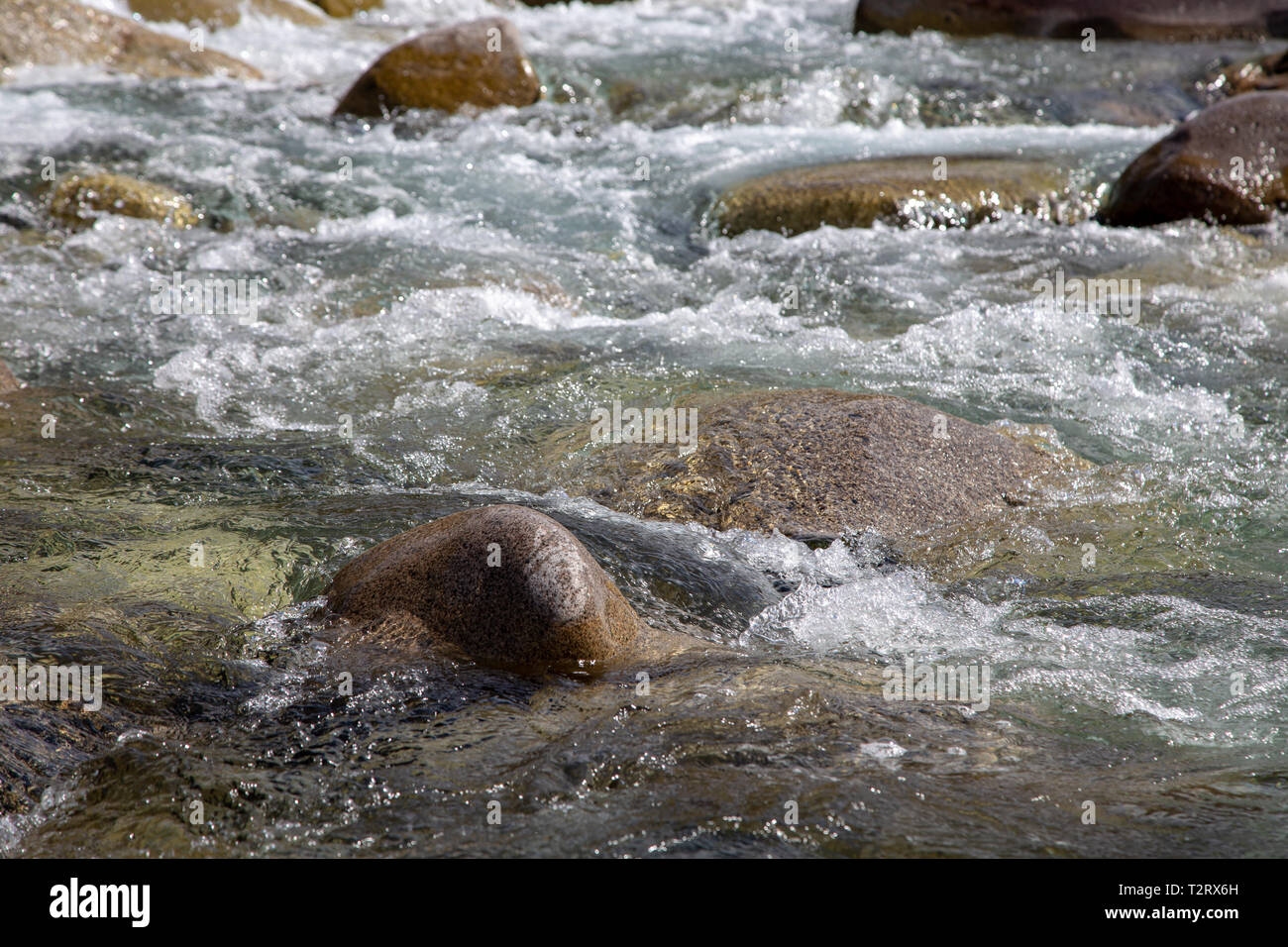 Water in the mountain raging river. Beautiful natural background of ...