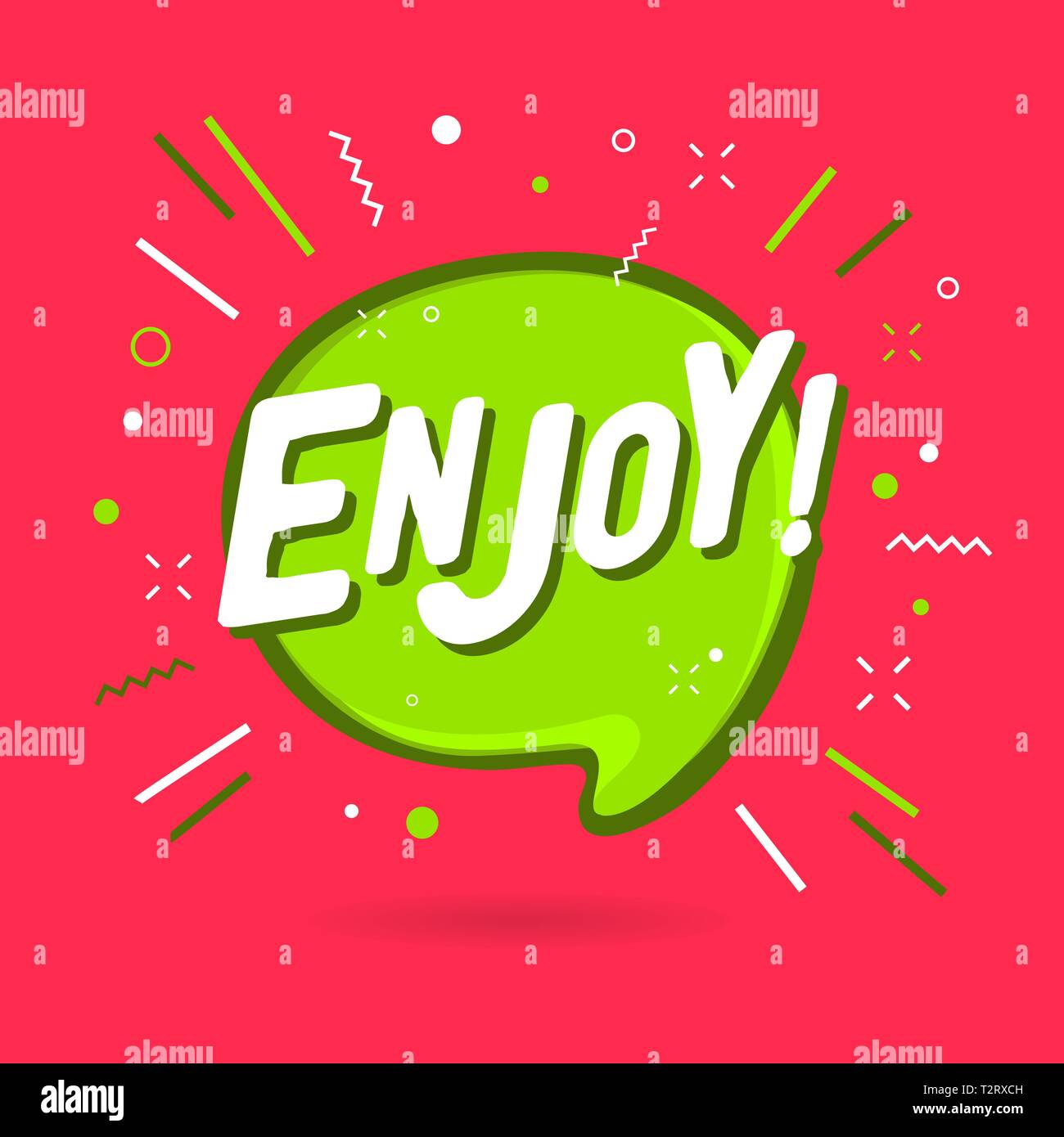 Enjoy Banner, Funny speech bubble, poster and sticker concept Stock ...