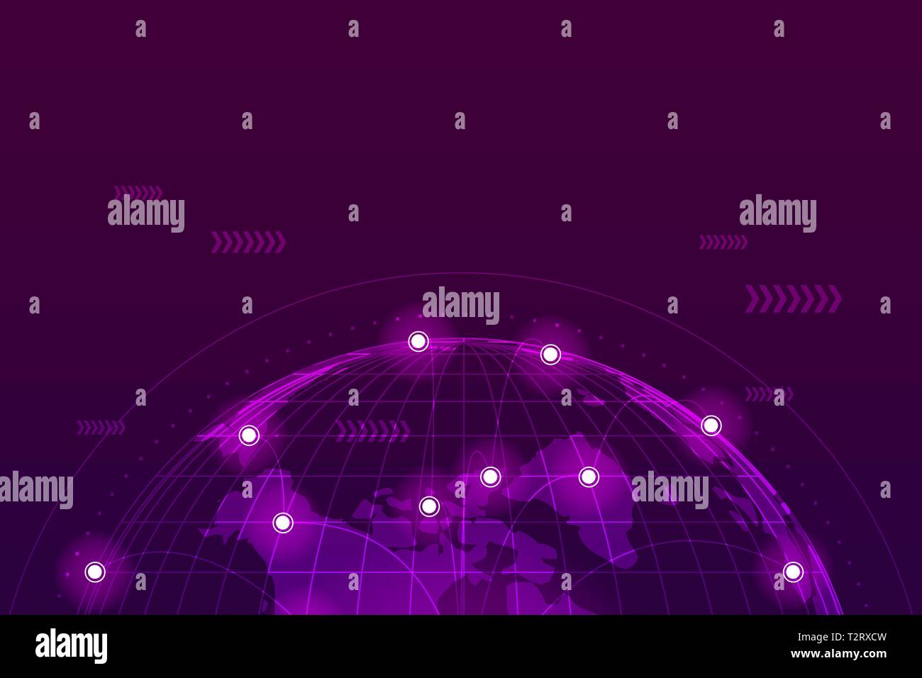 Global business network connection. World map point and line ...
