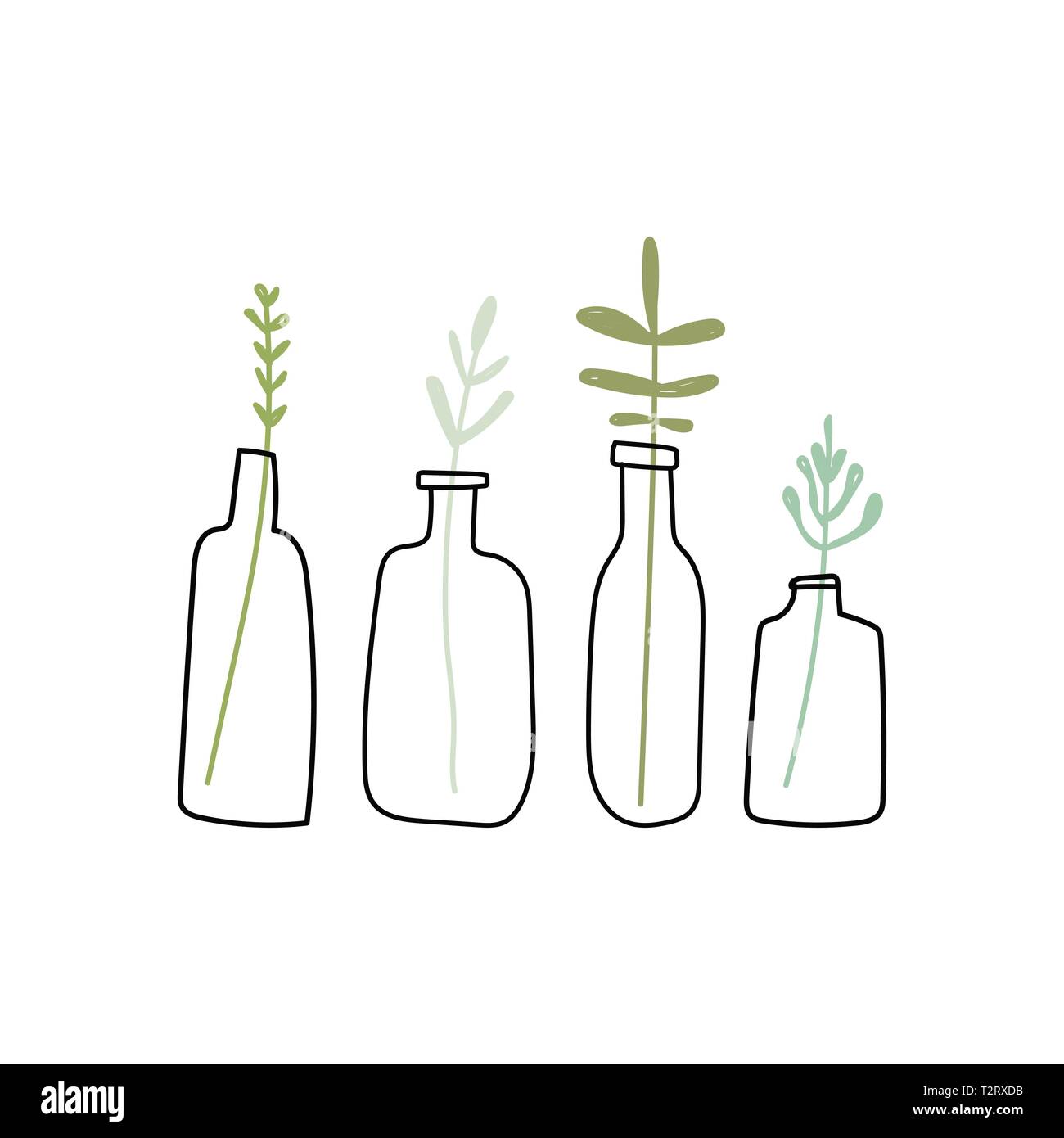 Cute pots plants on Stock Vector Images - Alamy