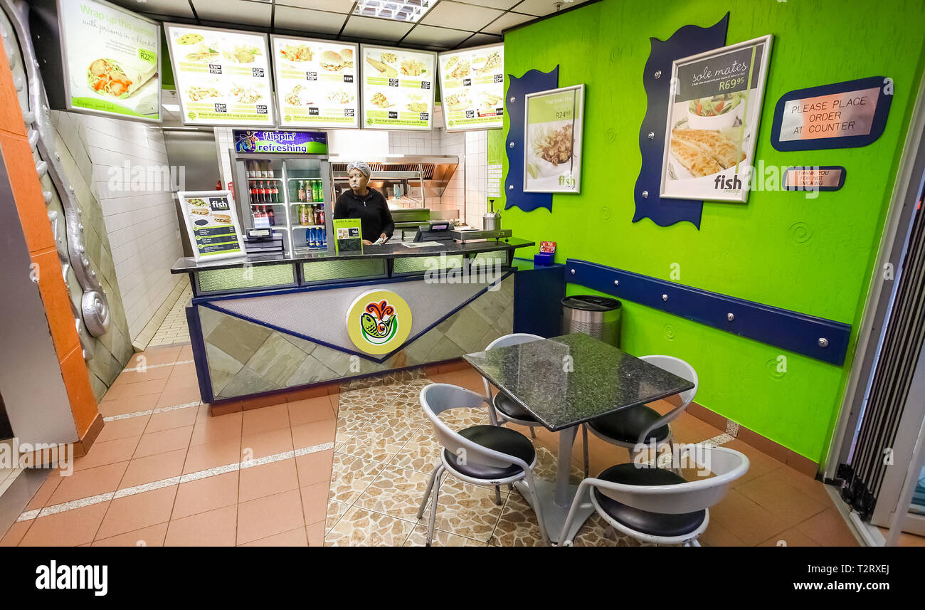 Johannesburg, South Africa - July 05 2011: Interior of Fast Food Take ...