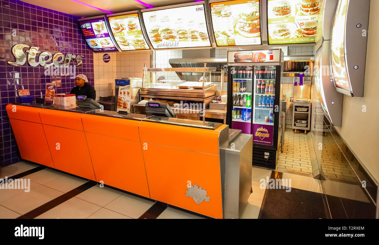Johannesburg, South Africa - July 05 2011: Interior of Fast Food Take ...