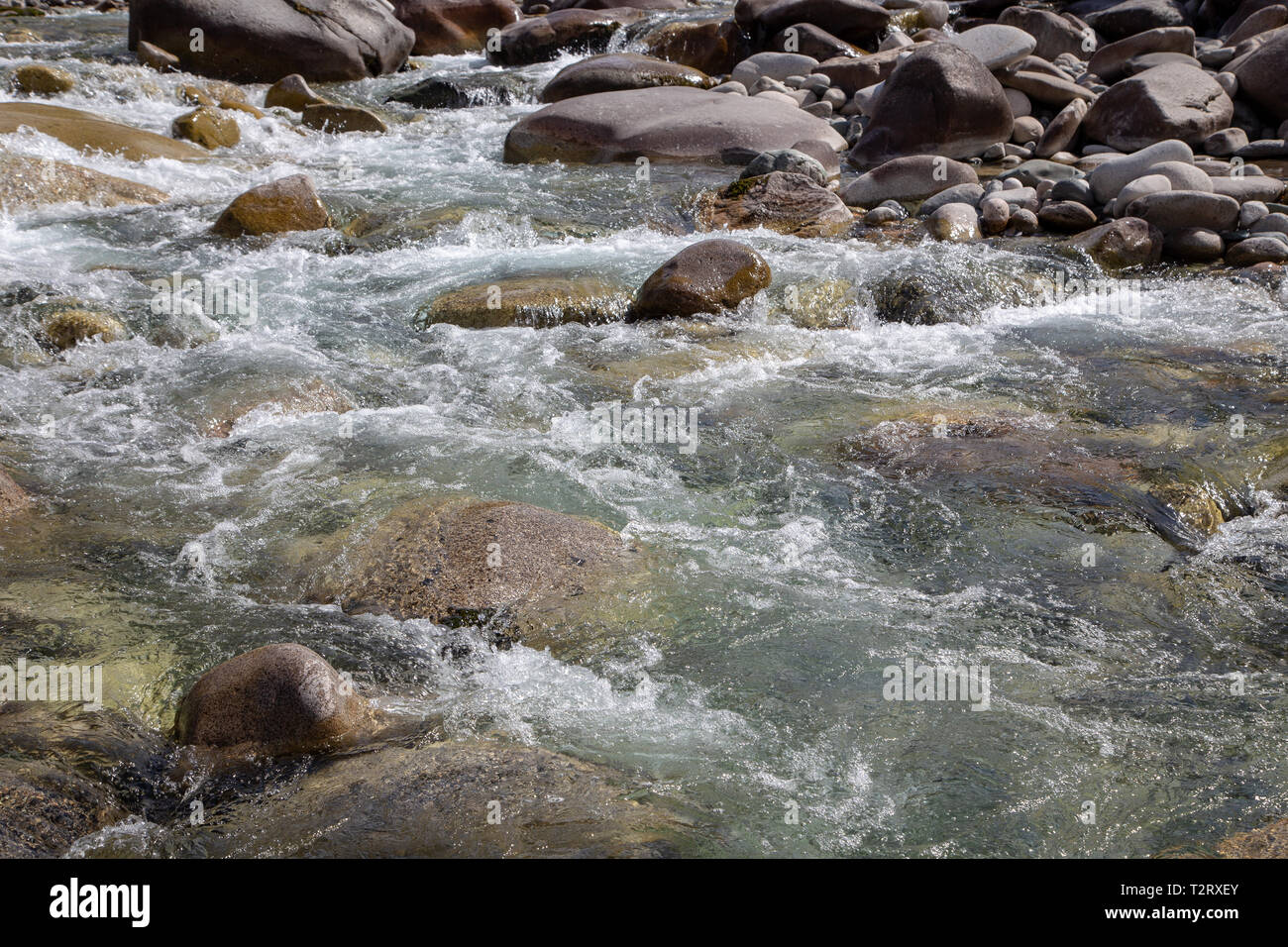 Water in the mountain raging river. Beautiful natural background of ...