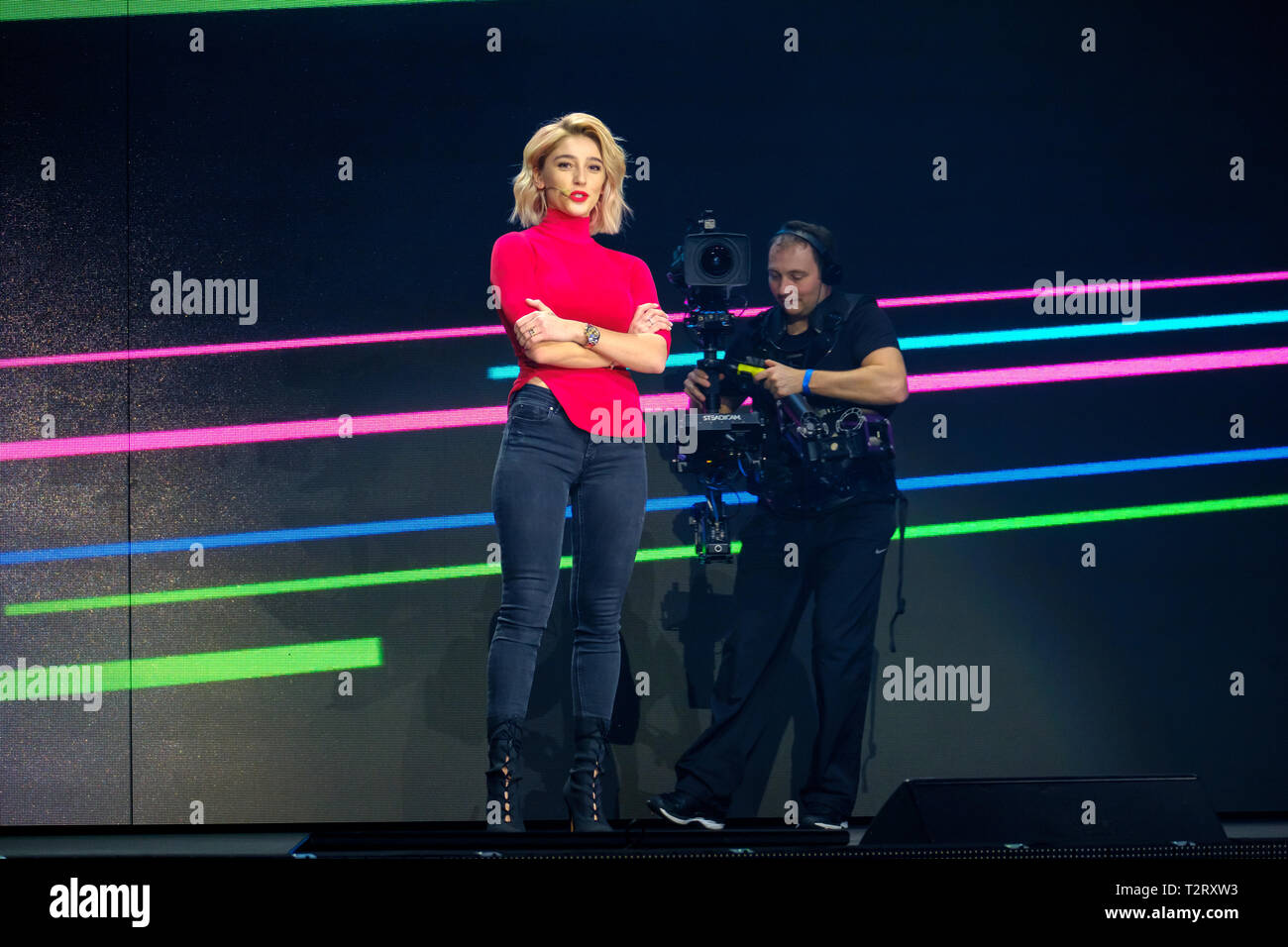 Moscow, Russia - March 13, 2019: Russian celebrity instagram blogger ...