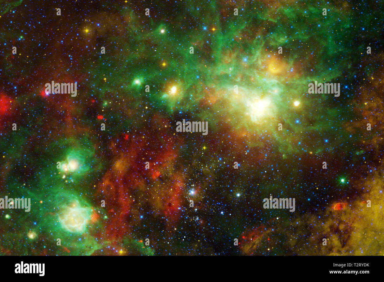 Cosmic landscape, colorful science fiction wallpaper with endless outer ...