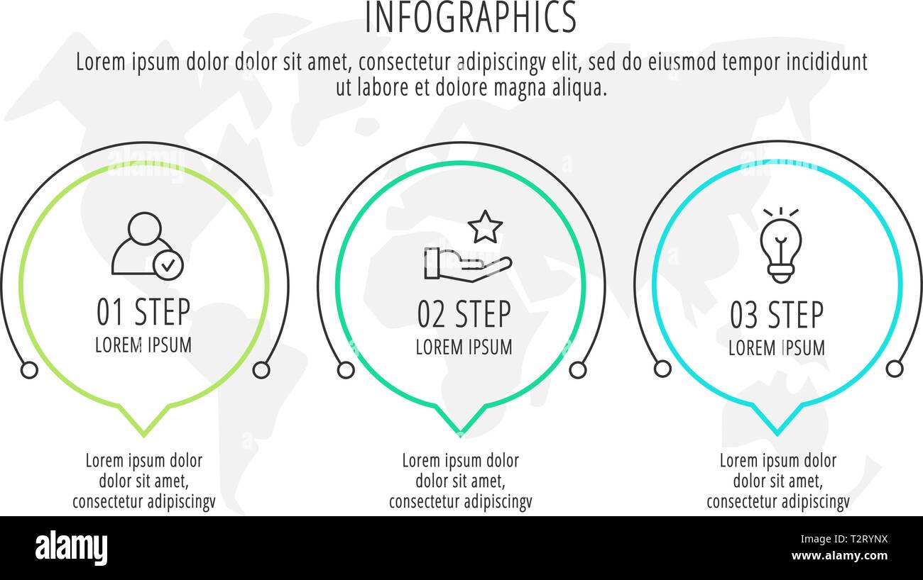 Modern line vector illustration. Infographic circles template with ...