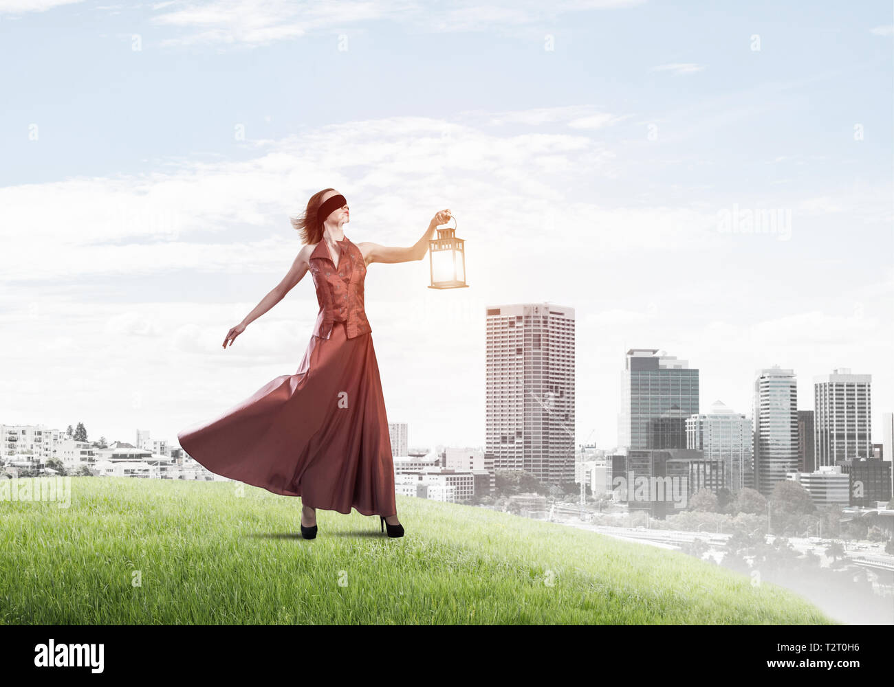 Girl Wearing Blindfold High Resolution Stock Photography and Images - Alamy