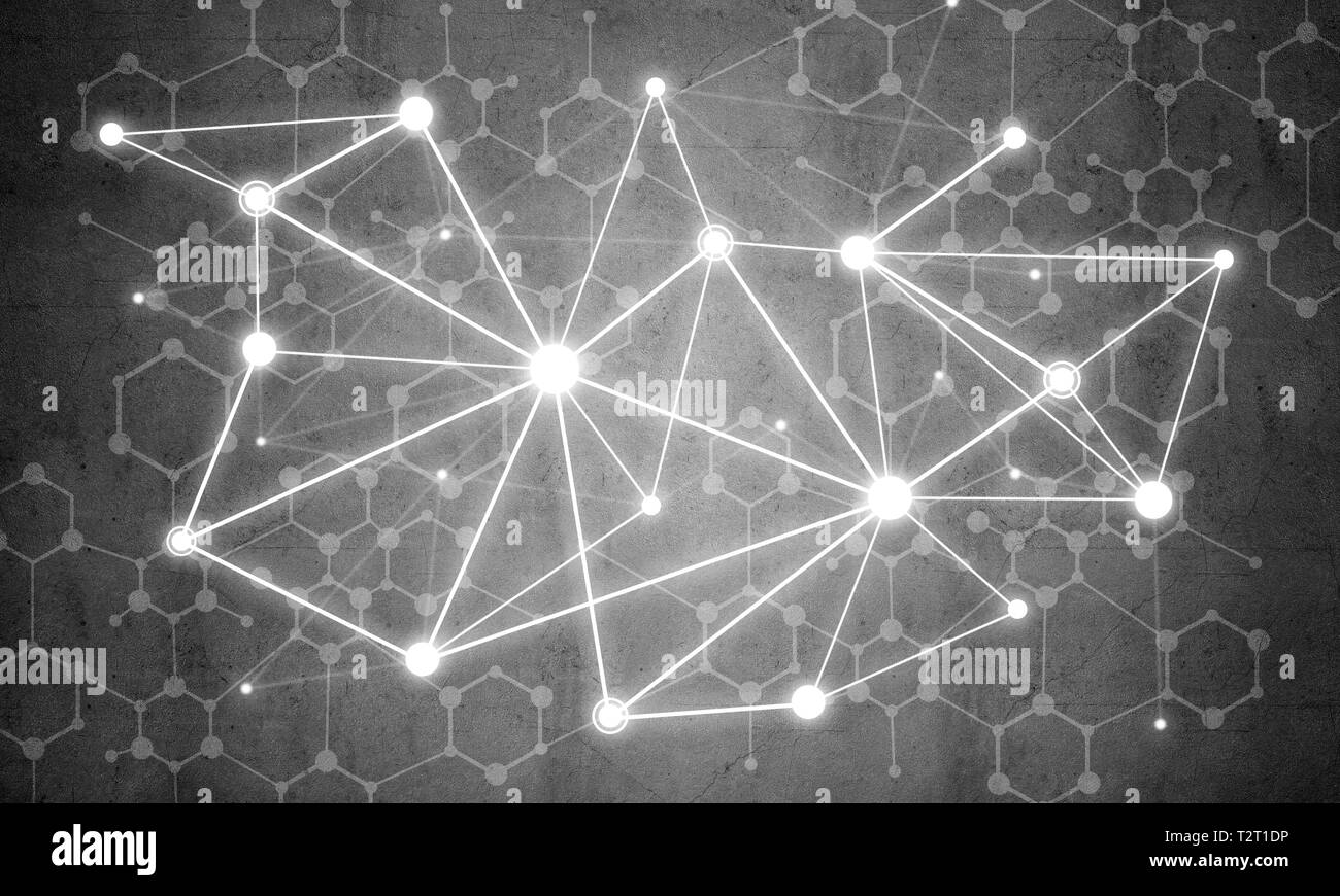 Background image with social connection and networking concept on ...