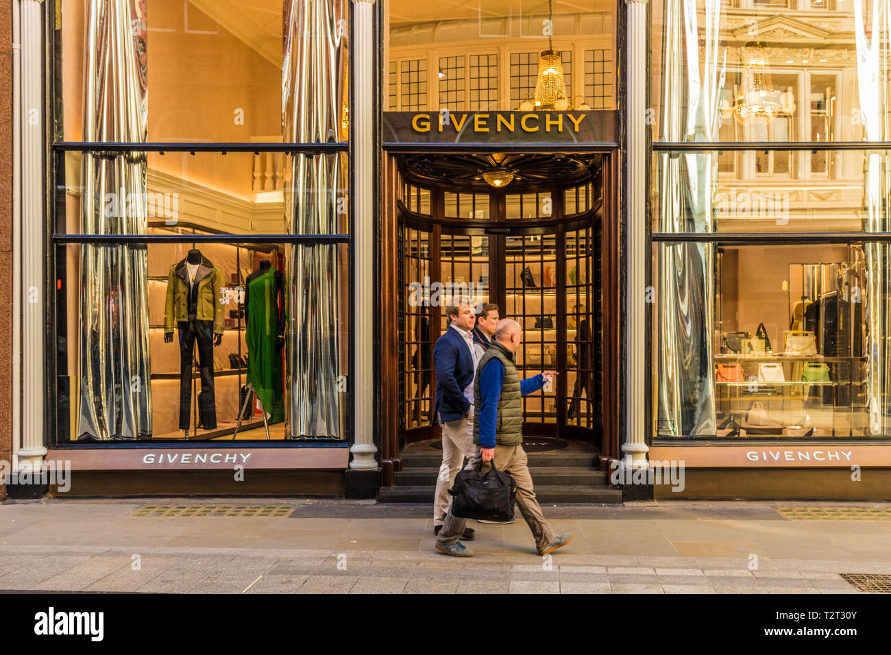 April 2019. London. A view of the Givenchy store on Bond street in ...