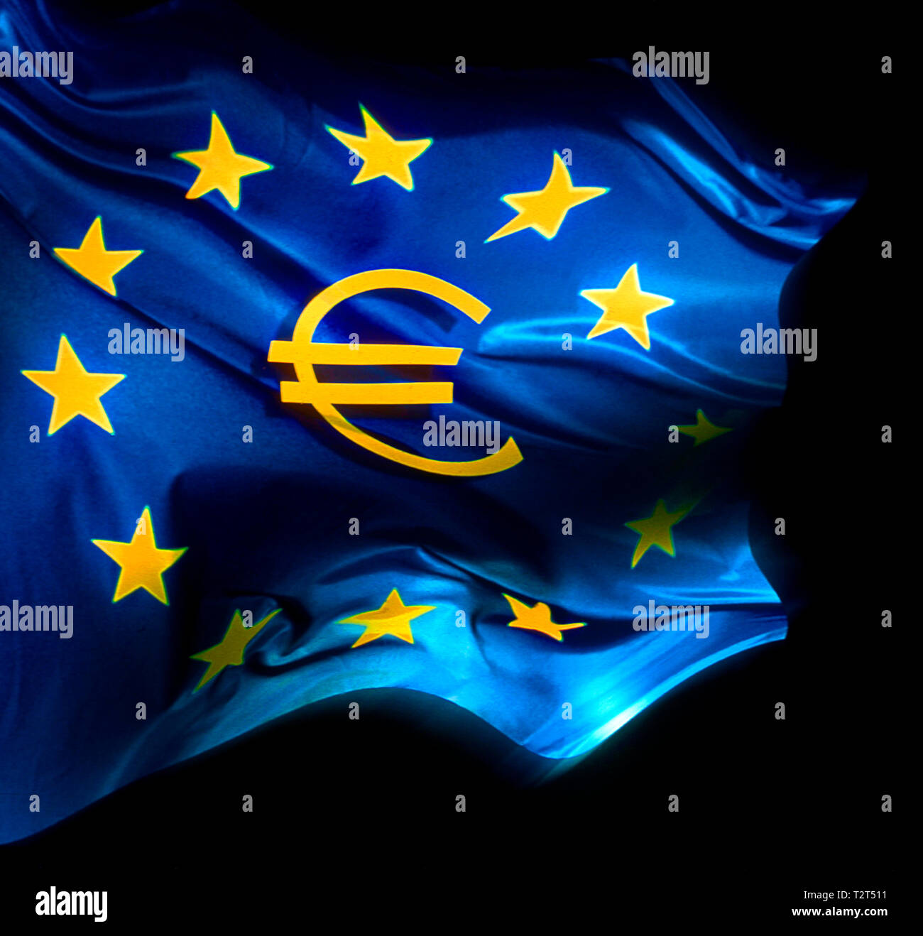 Europe black flag concept euro hi-res stock photography and images - Alamy