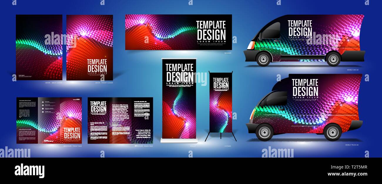 Curvy Particles Template Design Stock Vector Image & Art - Alamy