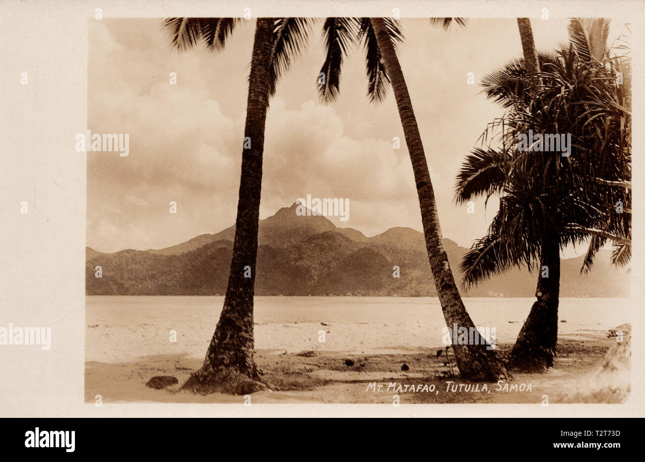 Mt Matafao Tutuila Samoa, old postcard Stock Photo - Alamy