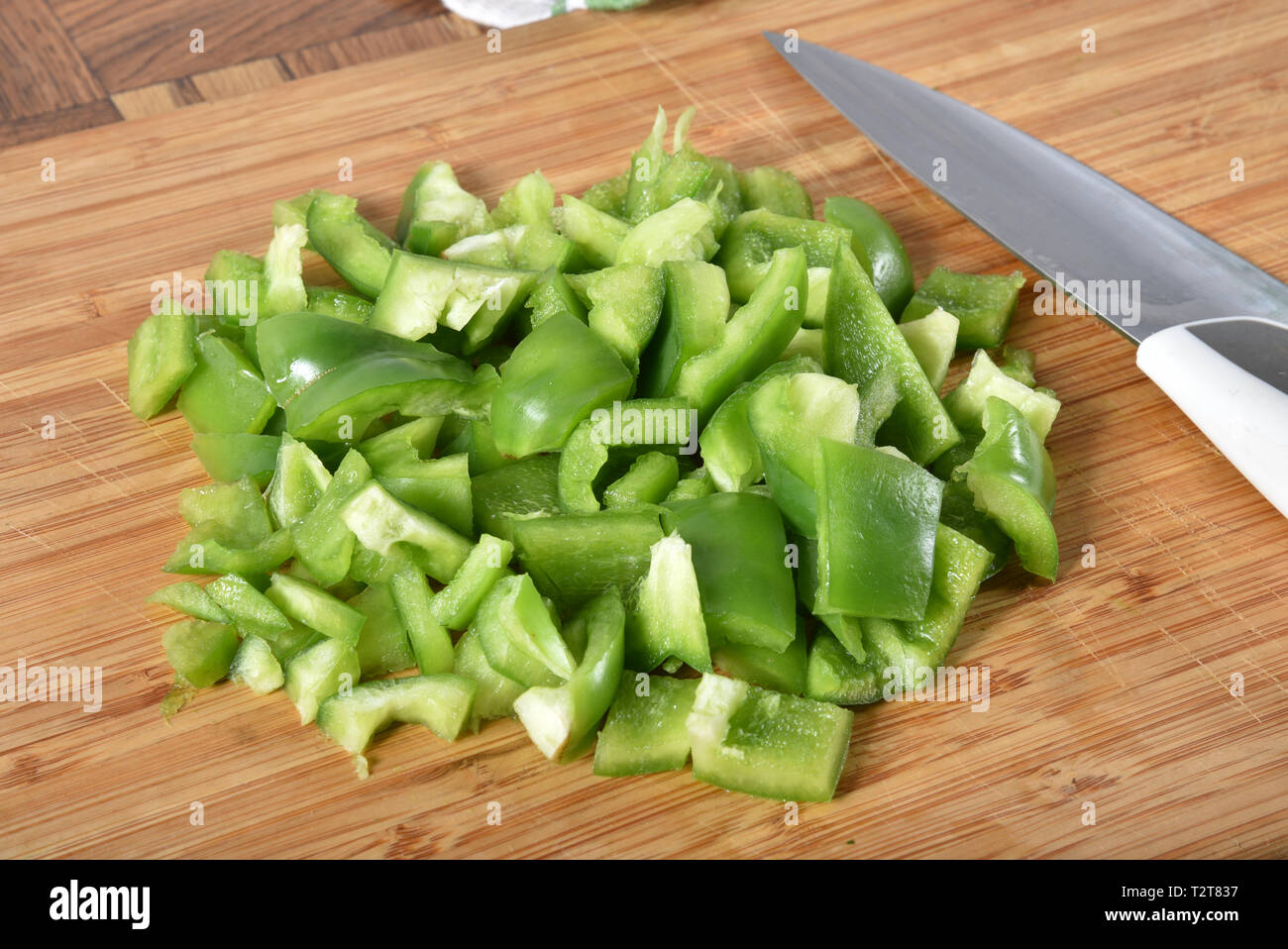 Organic diced green bell hi-res stock photography and images - Alamy
