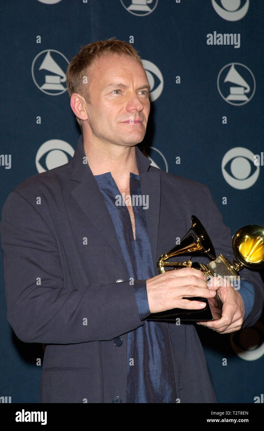 LOS ANGELES, CA. February 23, 2000: Pop star STING at the 42nd Annual ...