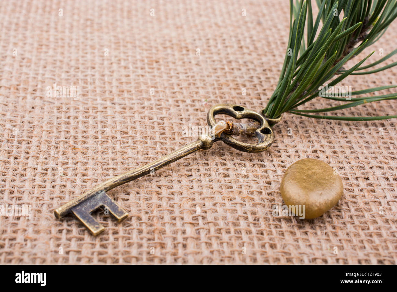Plenty of Retro styled golden color keys Stock Photo - Alamy
