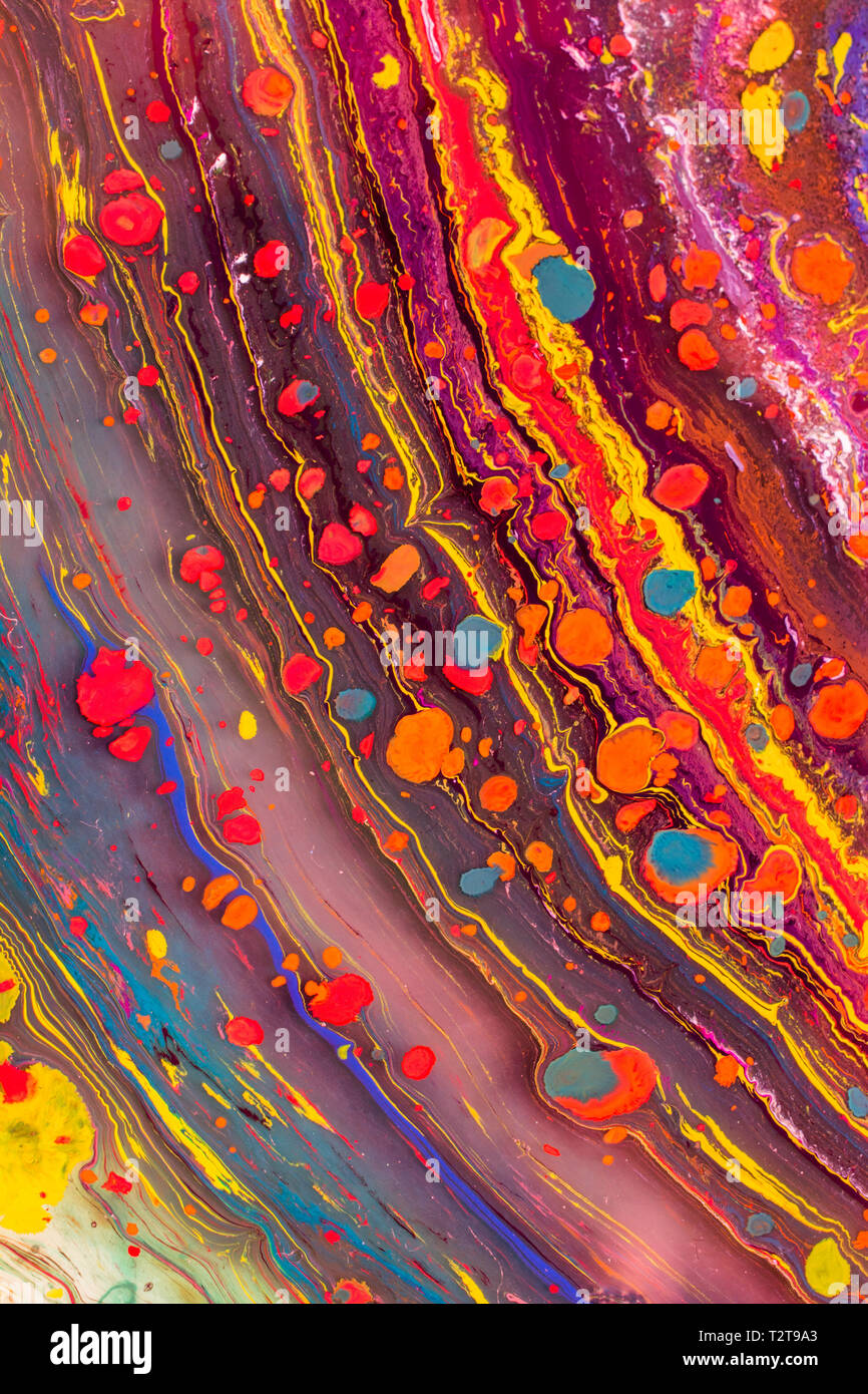 Traditional Ottoman Turkish marbling art patterns as abstract colorful ...