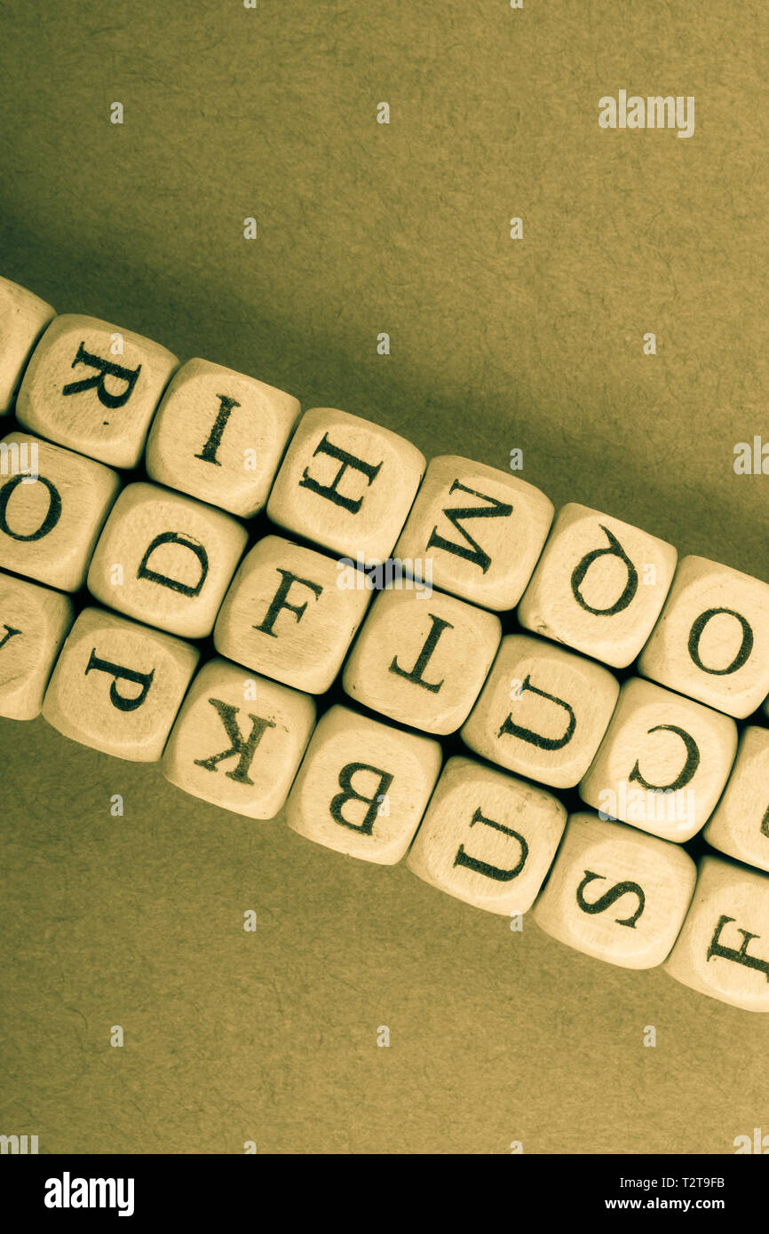 Letter cubes of Alphabet made of wood Stock Photo - Alamy