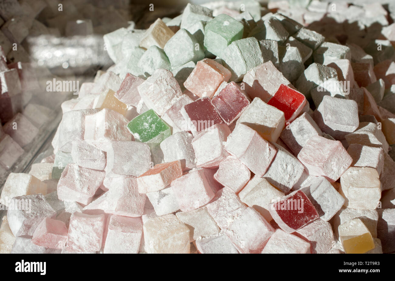 Load of traditional turkish delight lokum candy Stock Photo - Alamy